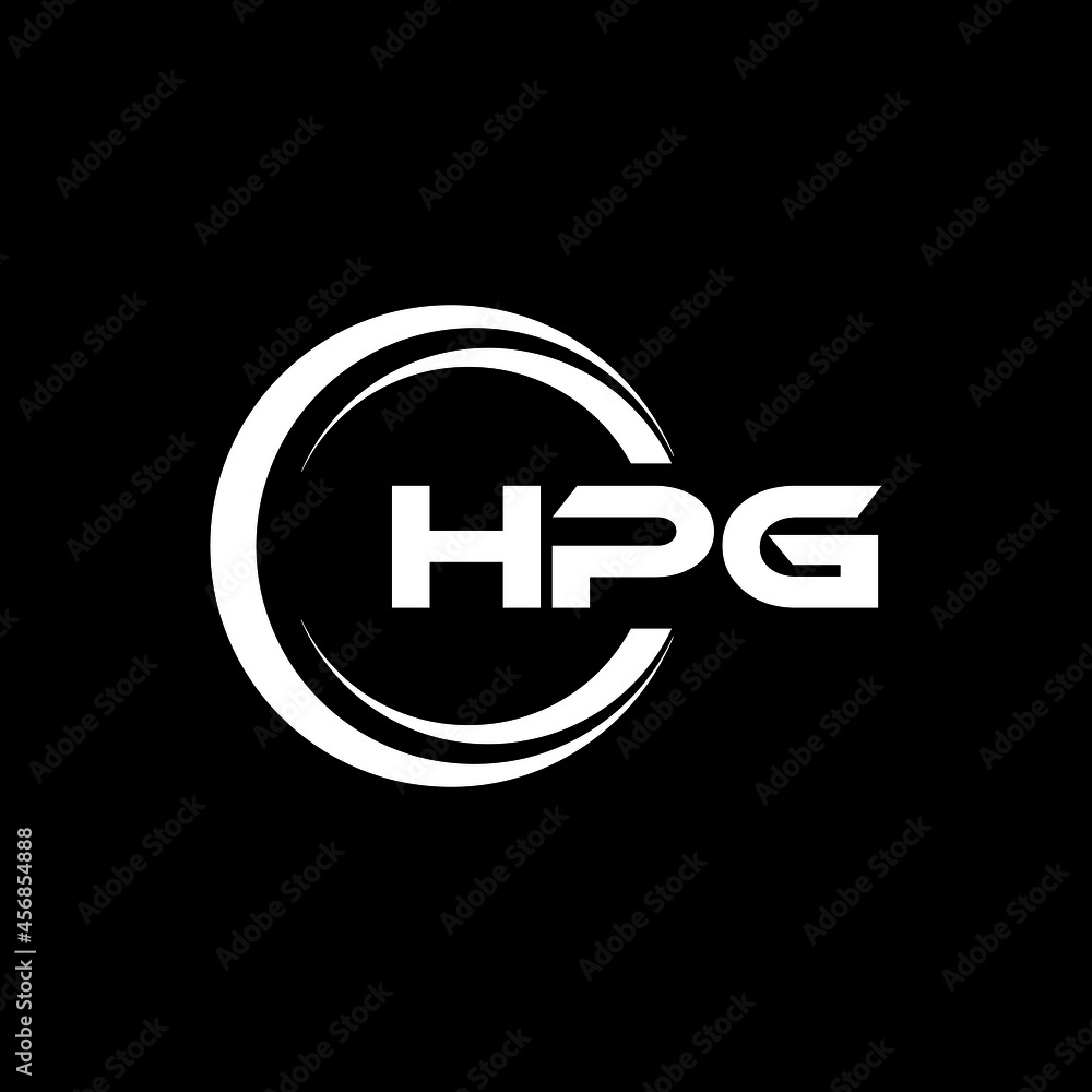 HPG letter logo design with black background in illustrator, vector ...