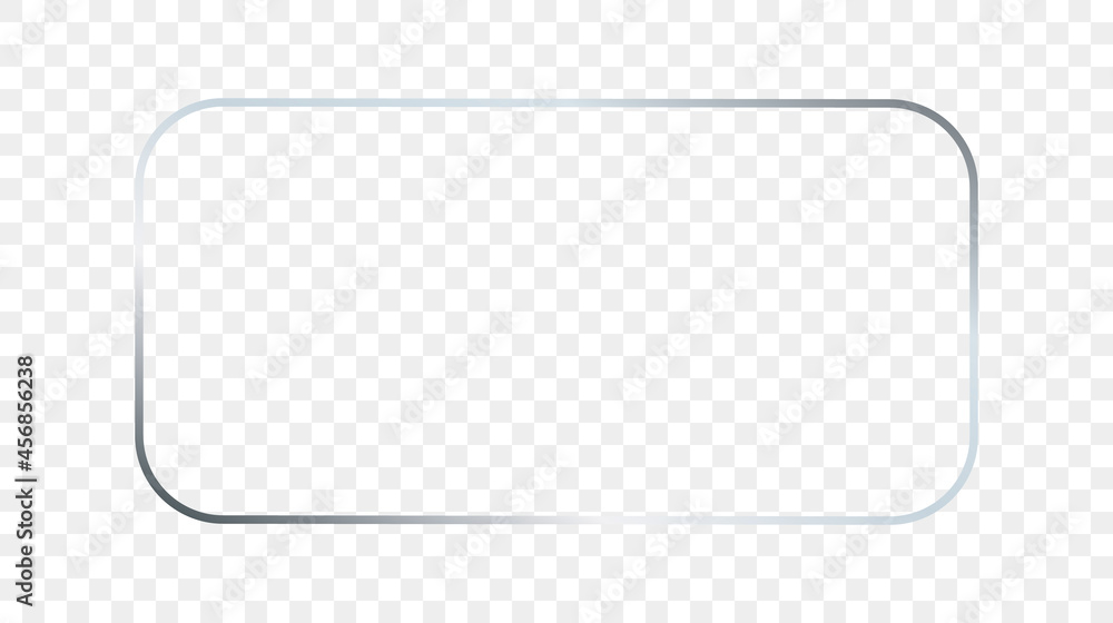 Silver glowing rounded rectangular frame Stock Vector | Adobe Stock