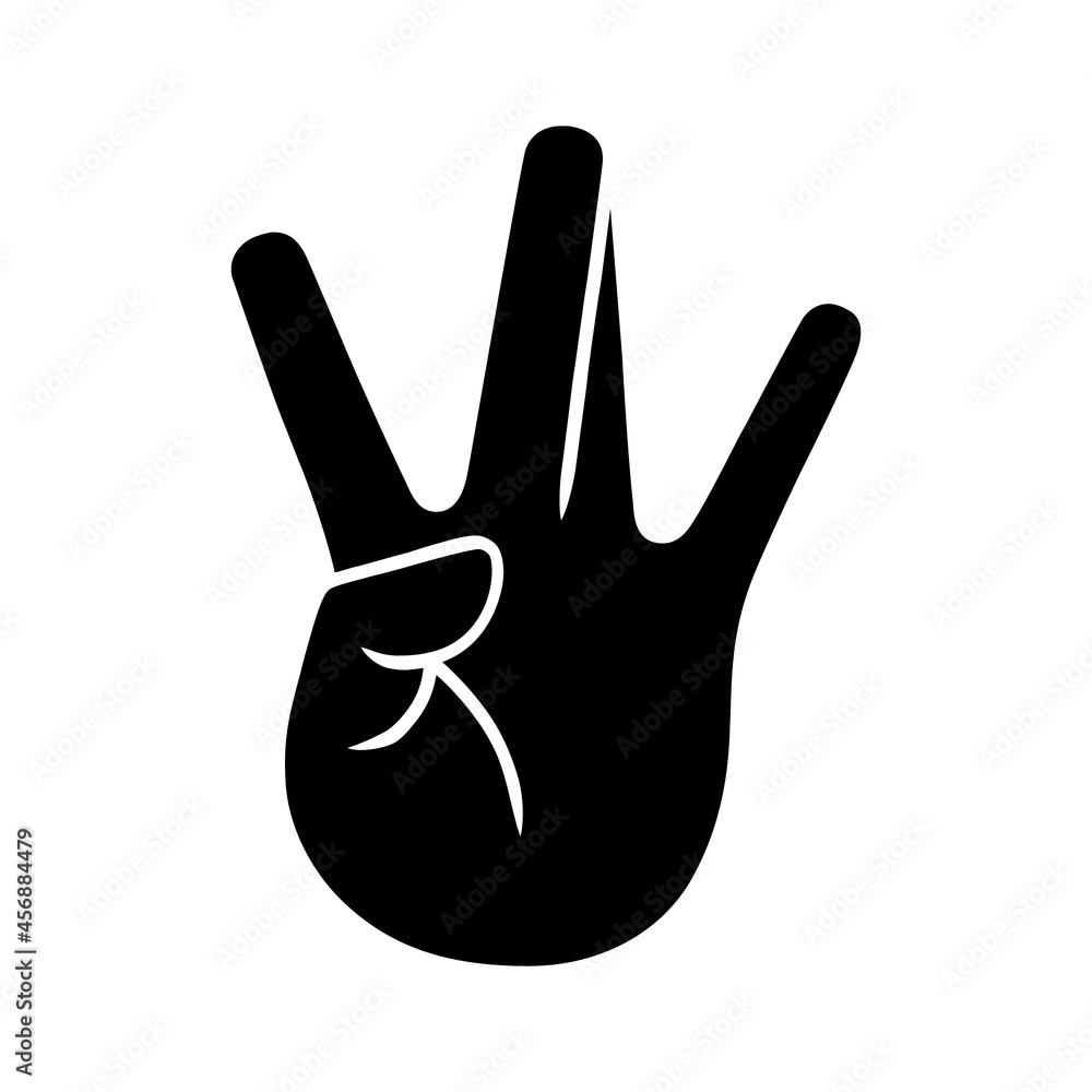 West side fingers hand sign symbol flat vector icon for apps and ...