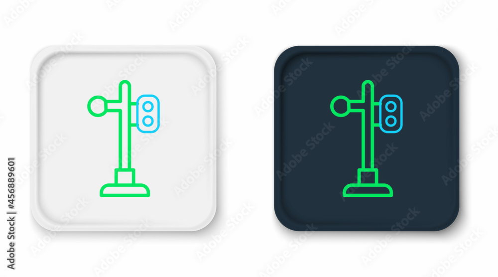 Line Train traffic light icon isolated on white background. Traffic ...