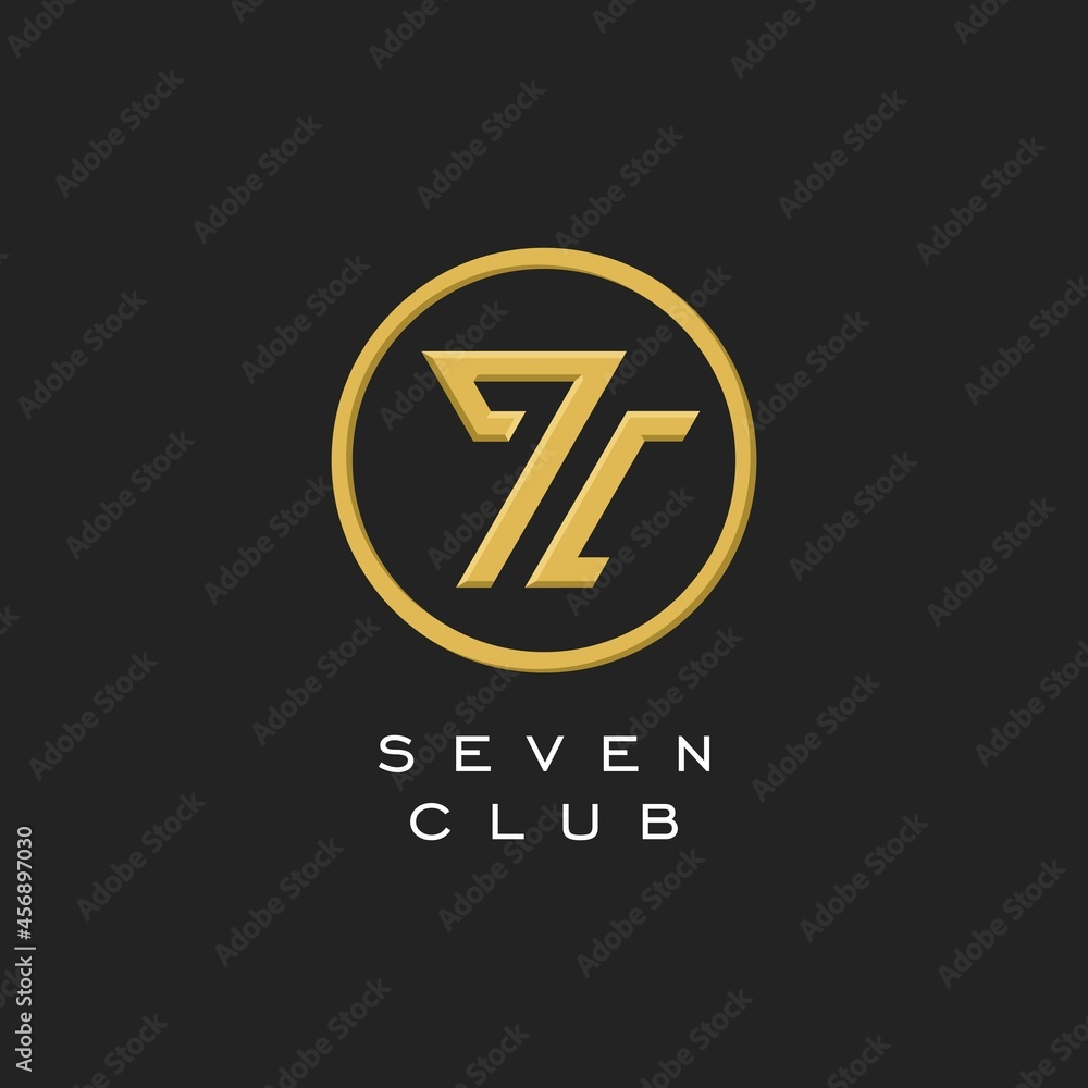 Geometric Luxury Seven Logo Design, Masculine Number 7 and Letter C ...