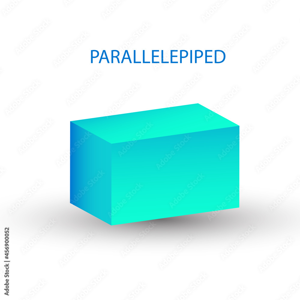blue parallelepiped with gradients and shadow for game, icon, package ...
