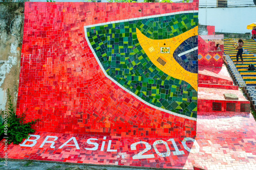 The Selaron Steps (Escadaria Selarón) in Rio de Janeiro, Brazil. The ...