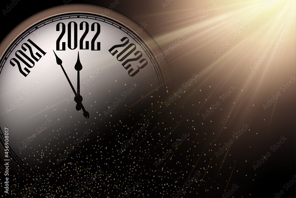 Clock hands showing 2022 year. Stock Vector | Adobe Stock