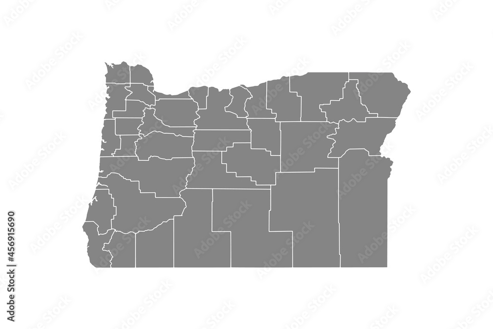Gray blank vector Oregon of America map. Isolated on white background ...