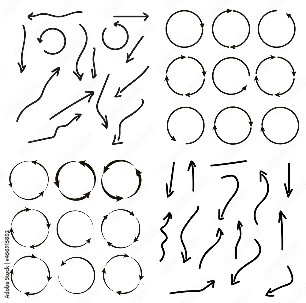 Rotating, circular, cyclic arrows. Recurrence sign. Flip over or turn ...