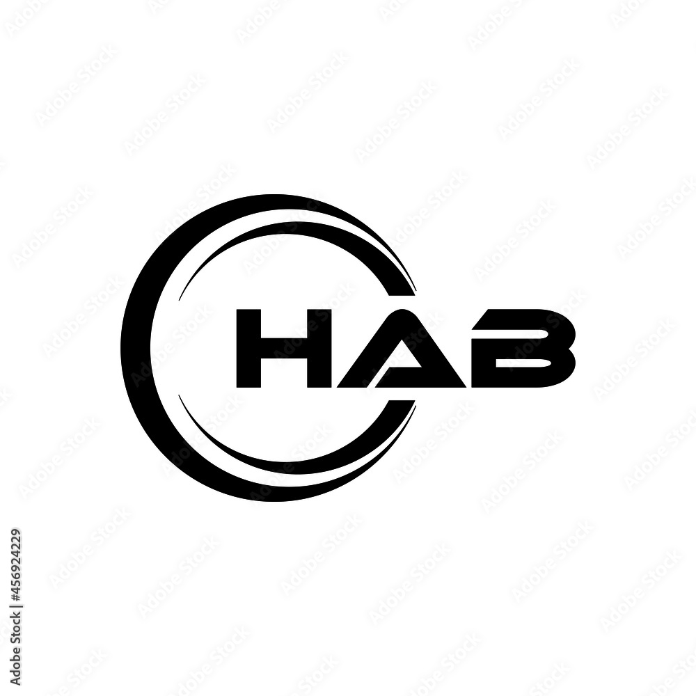 Vecteur Stock HAB letter logo design with white background in ...