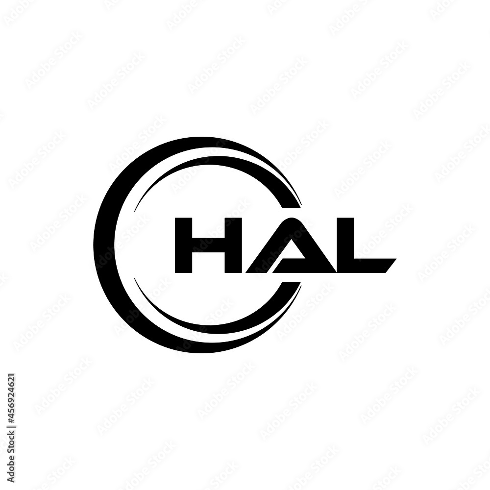 HAL letter logo design with white background in illustrator, vector ...