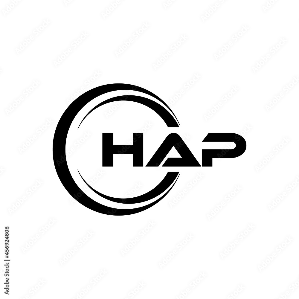HAP letter logo design with white background in illustrator, vector ...