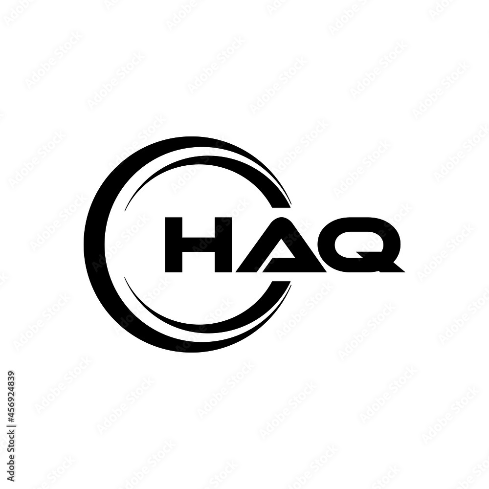 HAQ letter logo design with white background in illustrator, vector ...