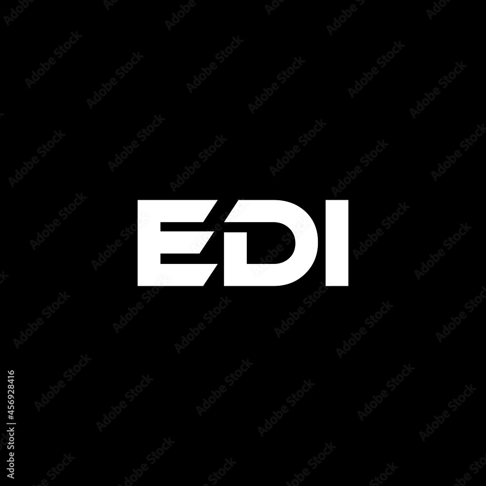 EDI letter logo design with black background in illustrator, vector ...