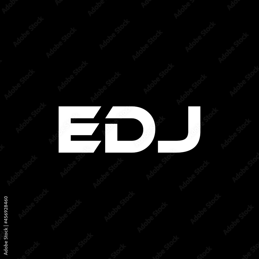 EDJ letter logo design with black background in illustrator, vector ...