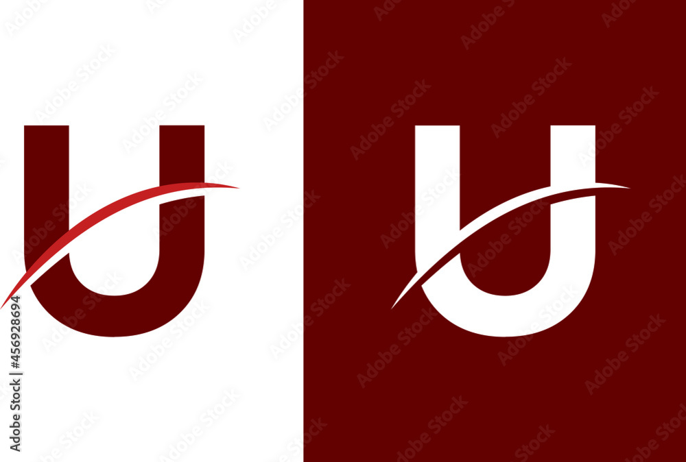 U Alphabet Logo Design with Dark Red Color. Modern vector logo Stock ...