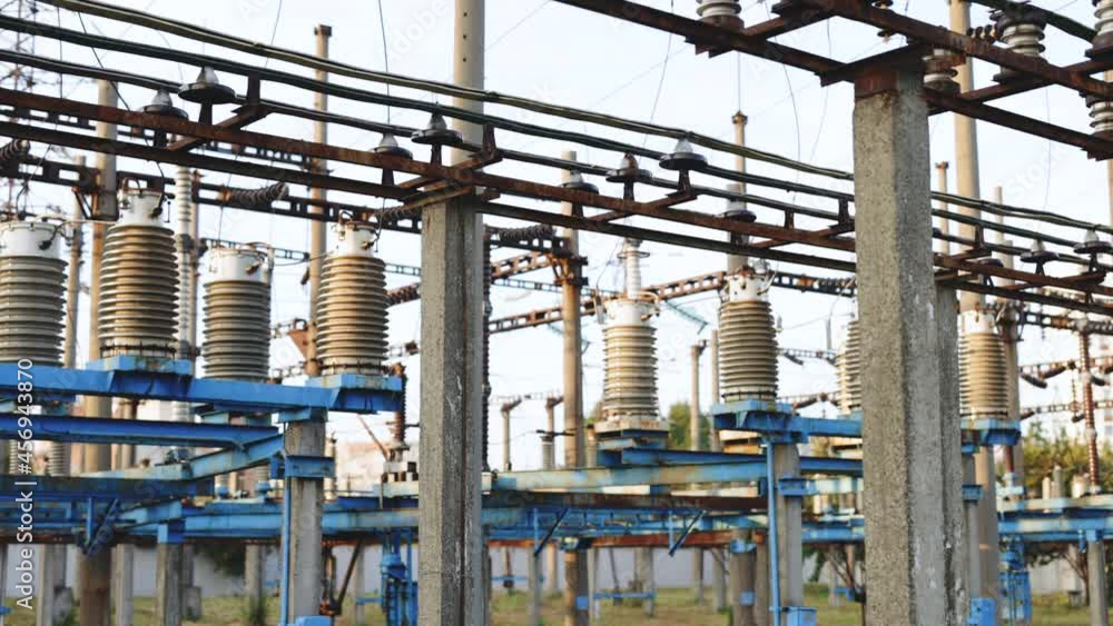 High voltage power station. Transformation station and electric power ...