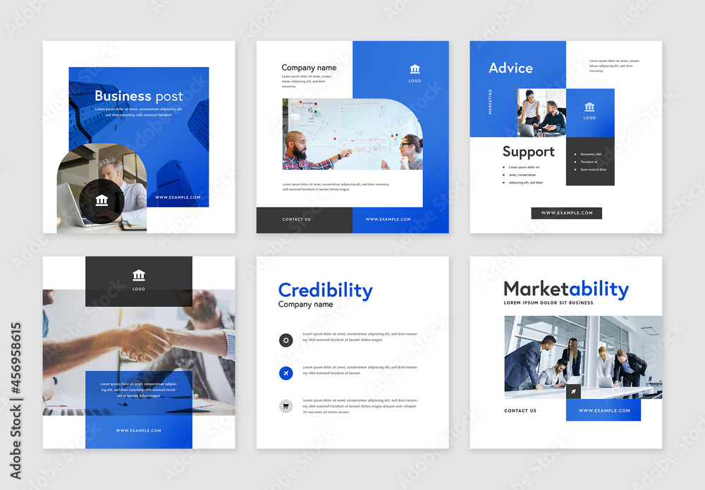 Blue Business Corporate Layouts for Social Media Stock Template | Adobe ...
