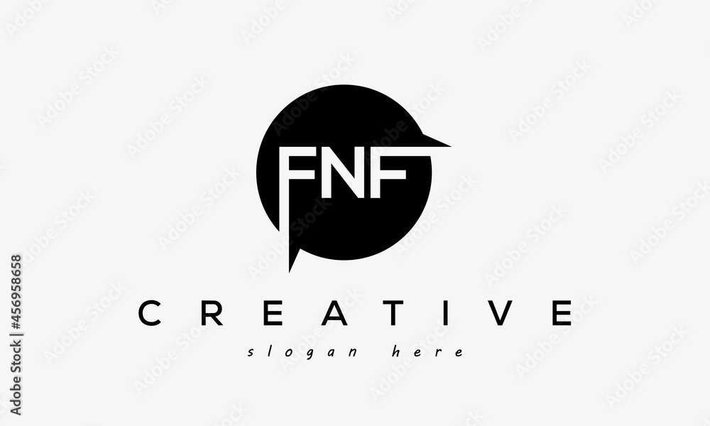 FNF creative circle letters logo design victor Stock Vector | Adobe Stock