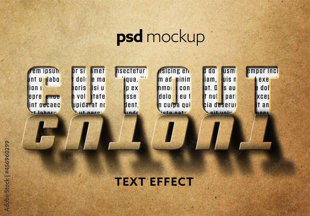 Cutout Text Effect Mockup Stock Template | Adobe Stock