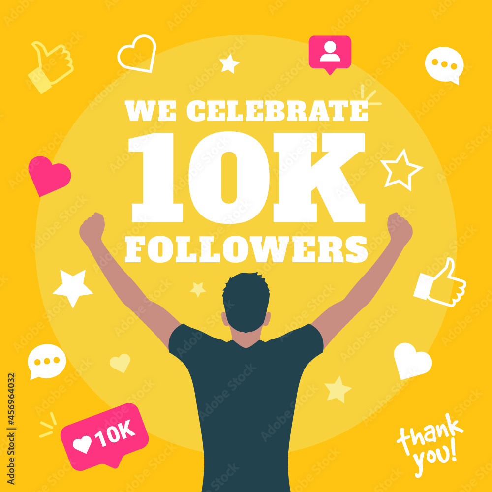 10k followers Stock Vector | Adobe Stock