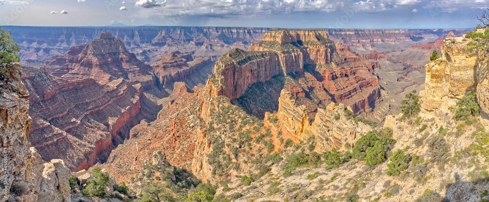 Panorama view of Freya's Castle and Wotan's Throne from the overlook of ...