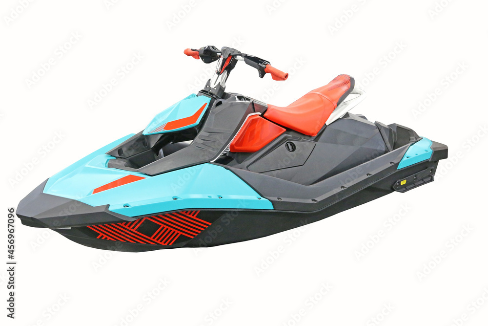 Red and blue jet ski on white background Stock Photo | Adobe Stock
