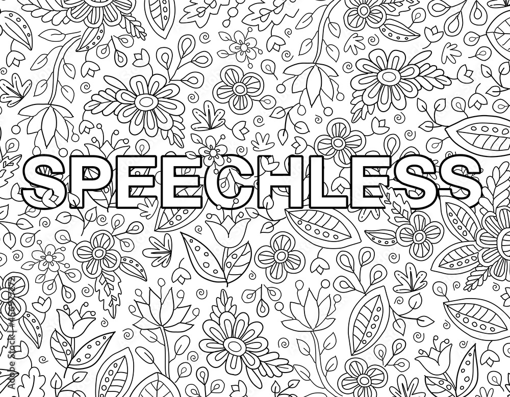 Speechless. Cute hand drawn coloring pages for kids and adults ...