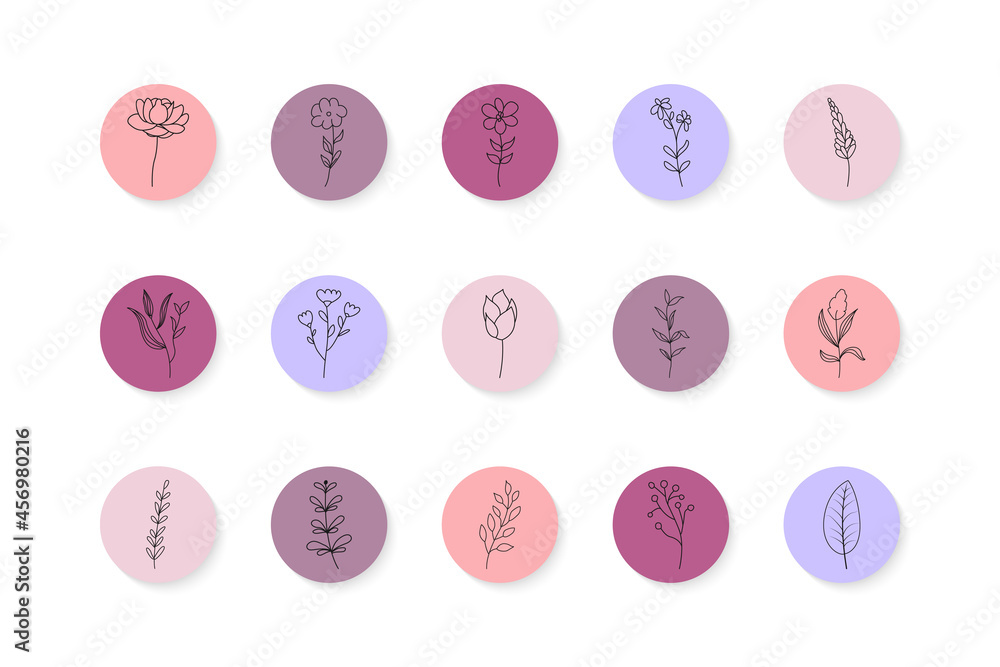 Hand drawn vector story highlight cover in line art style. Highlight ...