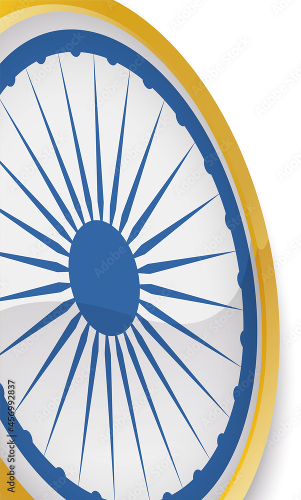 Vertical design with button and Ashoka Chakra symbol, Vector ...