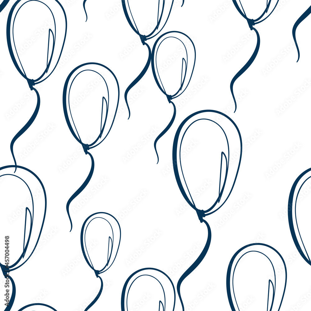 balloon vector seamless pattern outline decorative Stock Vector | Adobe ...