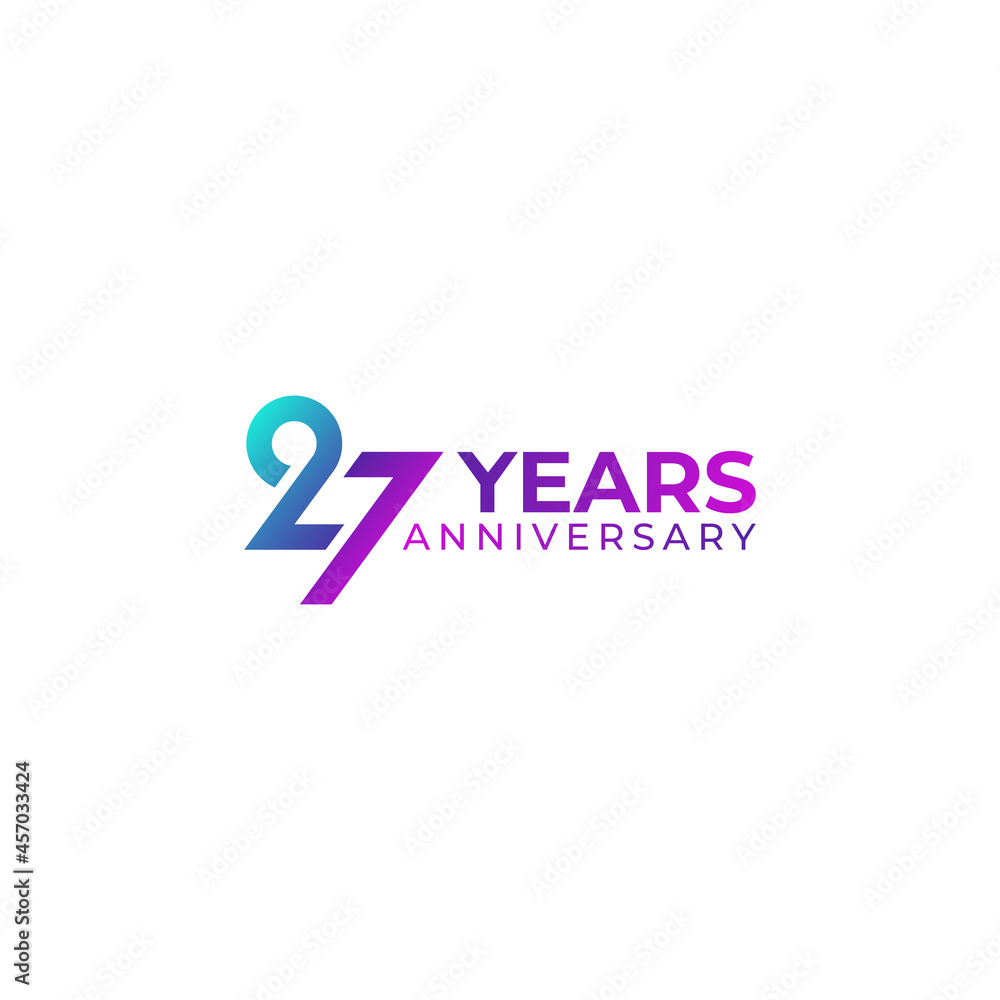 27 years anniversary logo number vector illustration Stock Vector ...