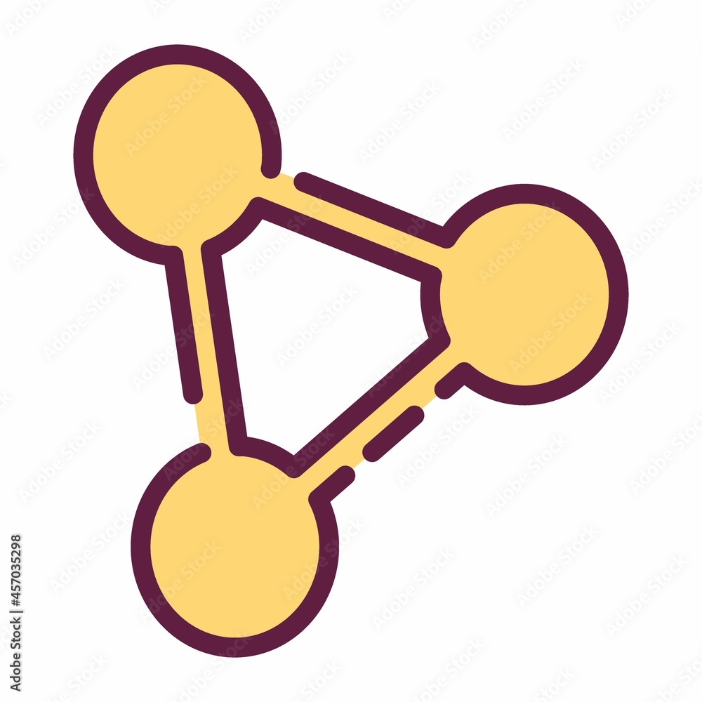 Icon Vector of Molecule - Lin...Icon Vector of Molecule - Line Cut ...