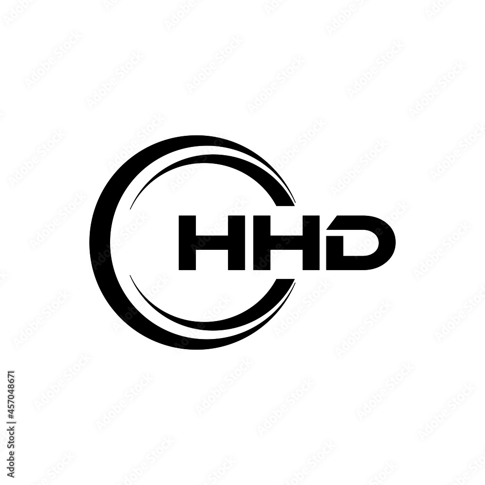 HHD letter logo design with white background in illustrator, vector ...