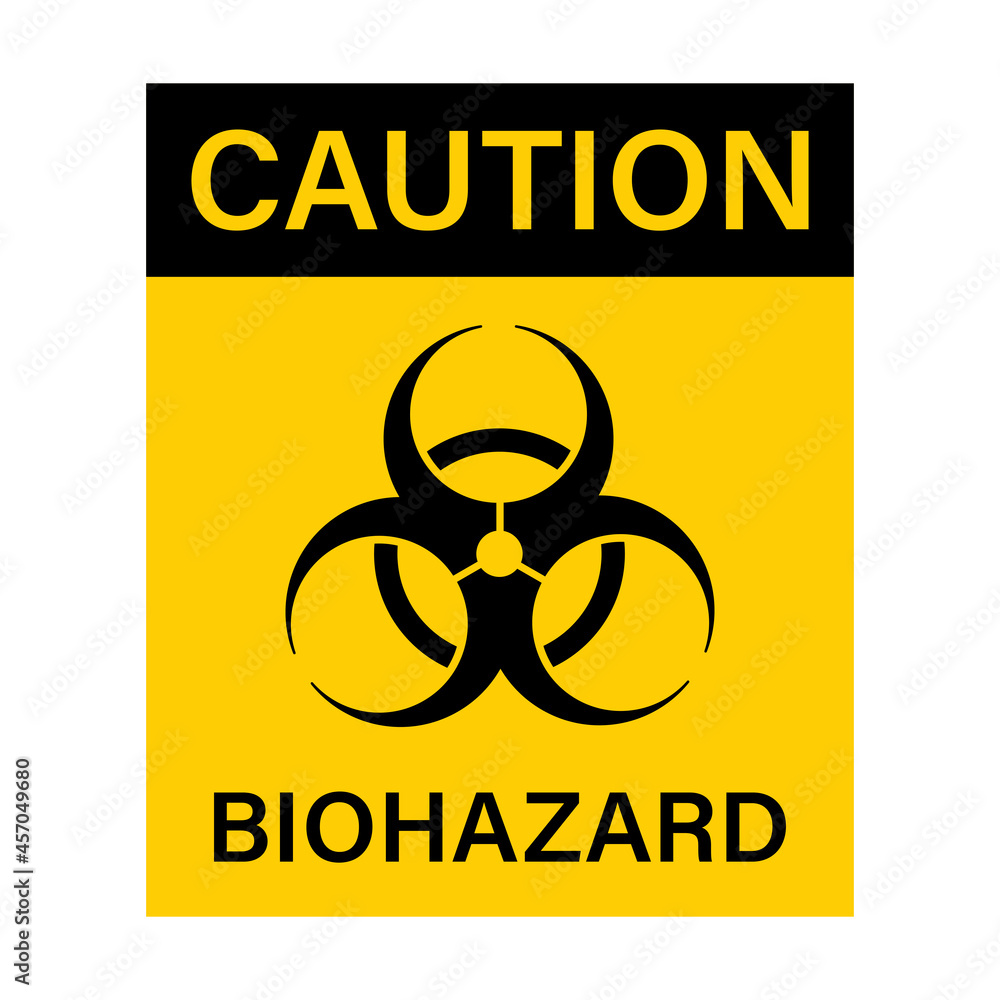 Caution biohazard sign biological threat alert symbol vector for ...