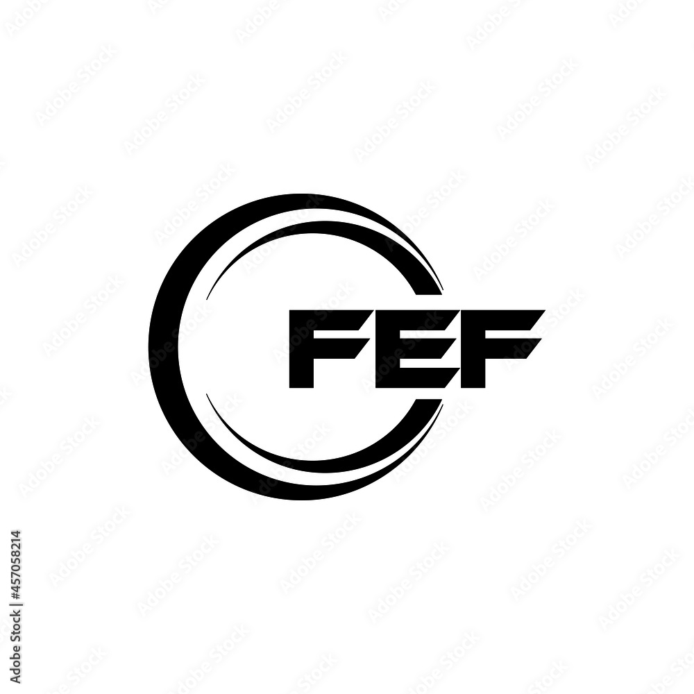 FEF letter logo design with white background in illustrator, vector ...