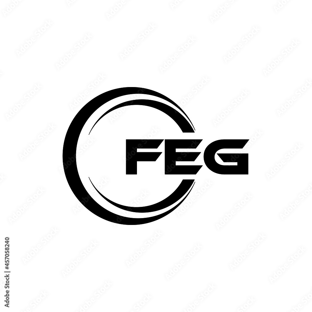 FEG letter logo design with white background in illustrator, vector ...