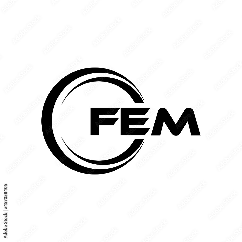 Vecteur Stock FEM letter logo design with white background in ...