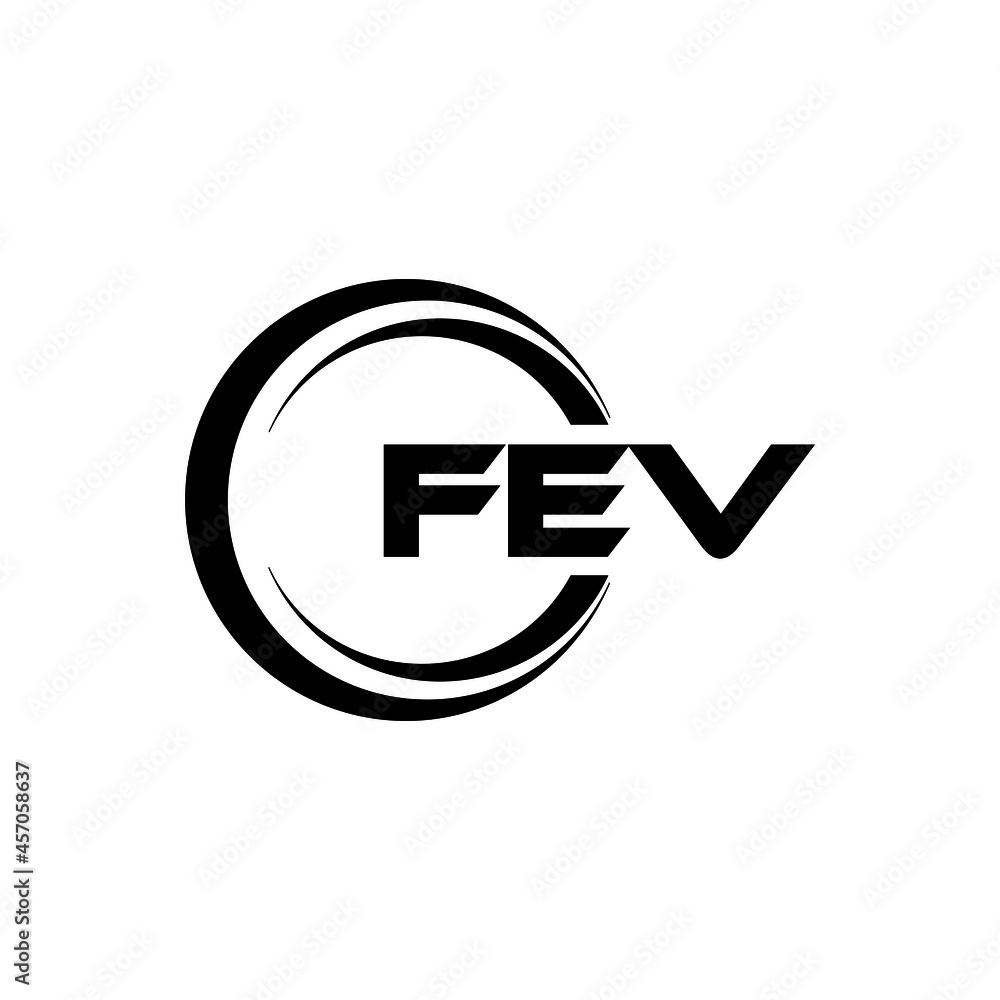 FEV letter logo design with white background in illustrator, vector ...