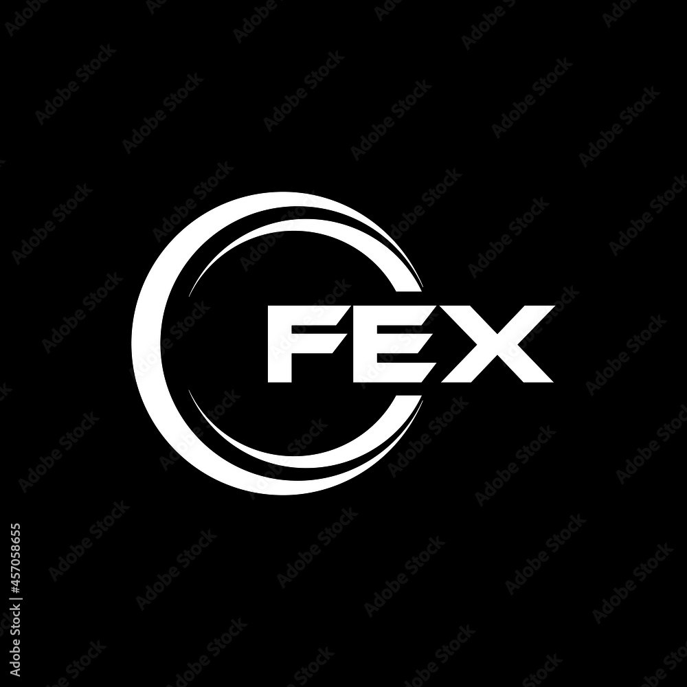 FEX letter logo design with black background in illustrator, vector ...