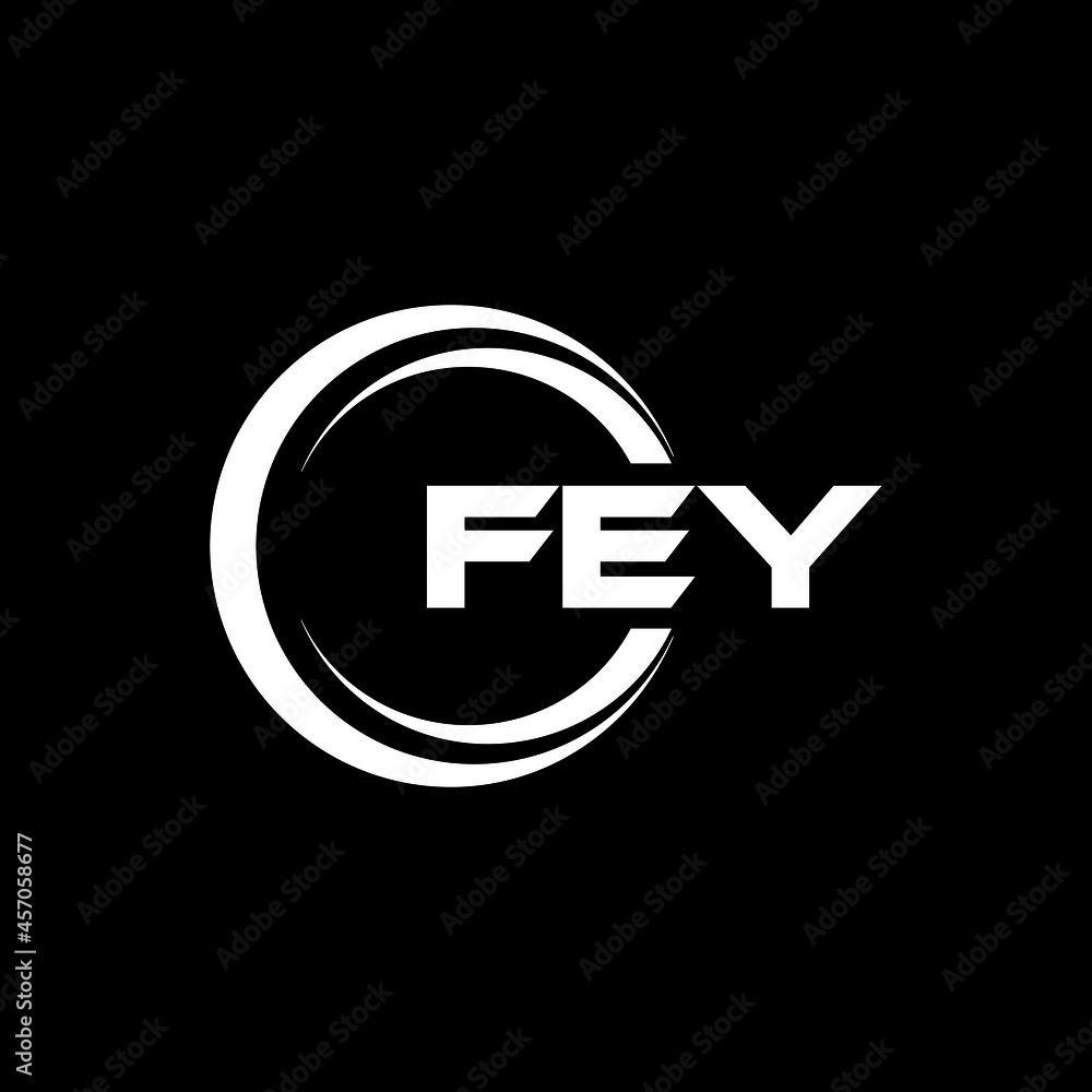 FEY letter logo design with black background in illustrator, vector ...