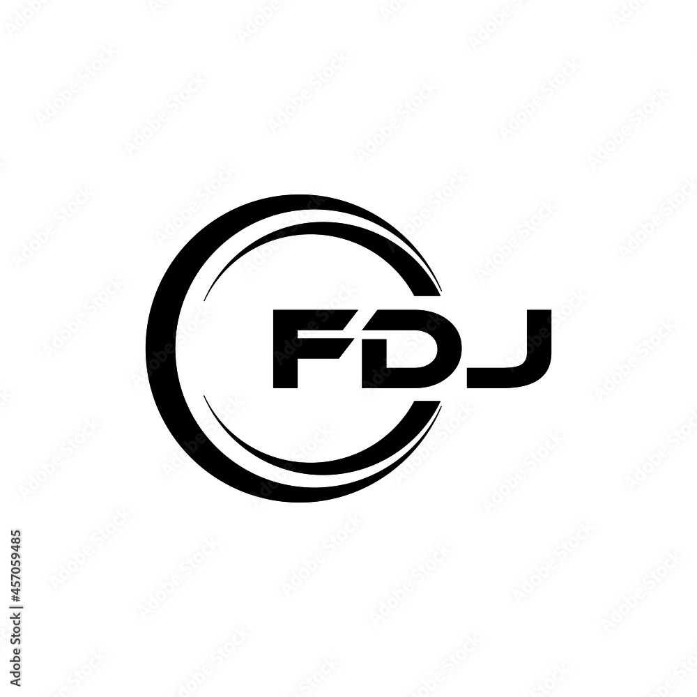 FDJ letter logo design with white background in illustrator, vector ...