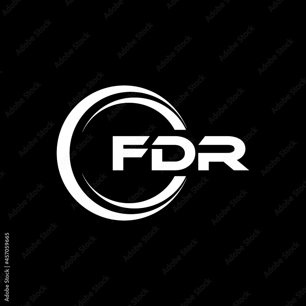 FDR letter logo design with black background in illustrator, vector ...