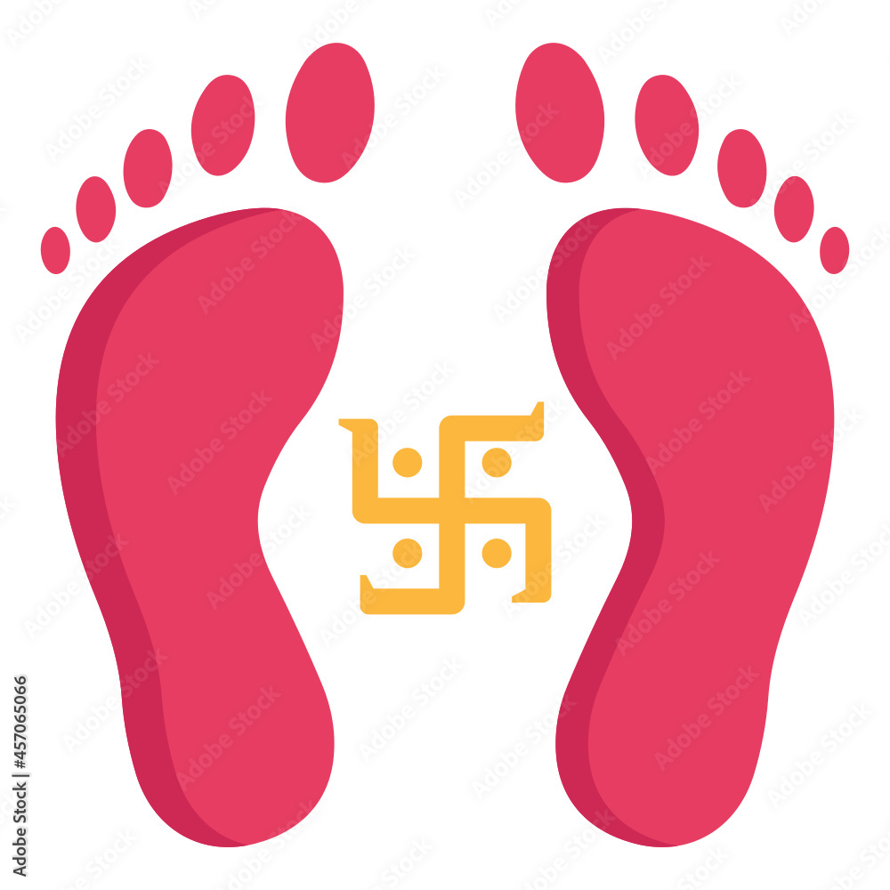 Laxmi Footprints Stock Vector | Adobe Stock