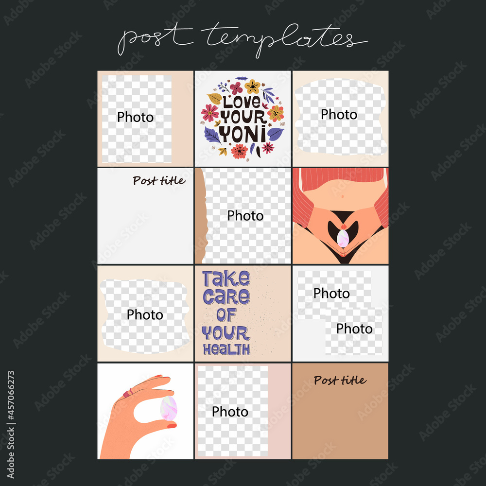 Modern editable design backgrounds for .social media page. Set of post ...