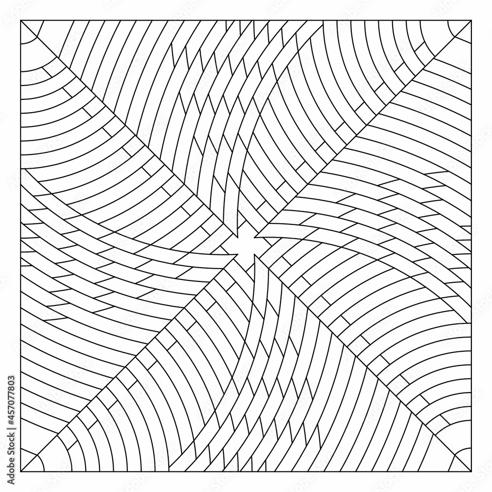 Tile pattern design. The arrangement of 4 copies of intersecting and ...