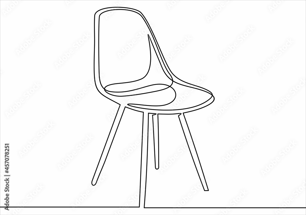 one line drawing of isolated vector object - modern chair Stock Vector ...
