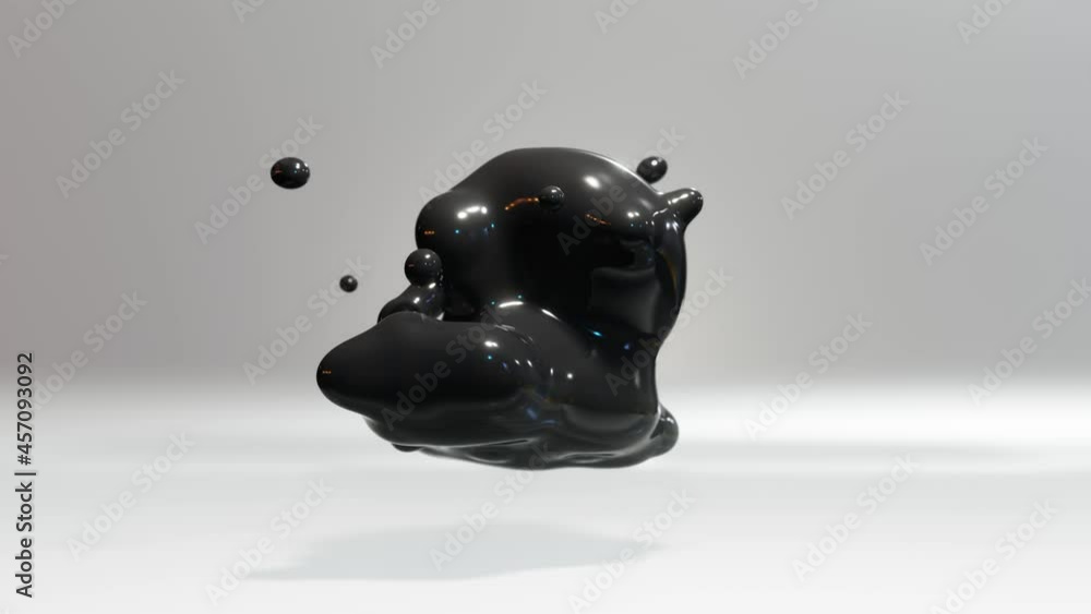 Fluid liquid blob, metaball morphing animation. Scattering, merging and ...