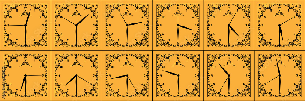 wood texture with a background, clock, time and wacht Stock Vector ...