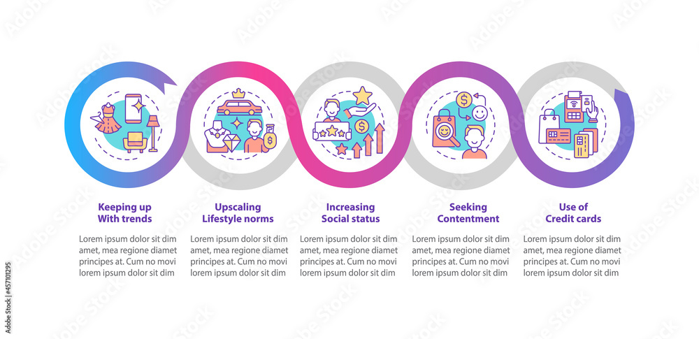Consumerism motivation vector infographic template. Buying presentation ...