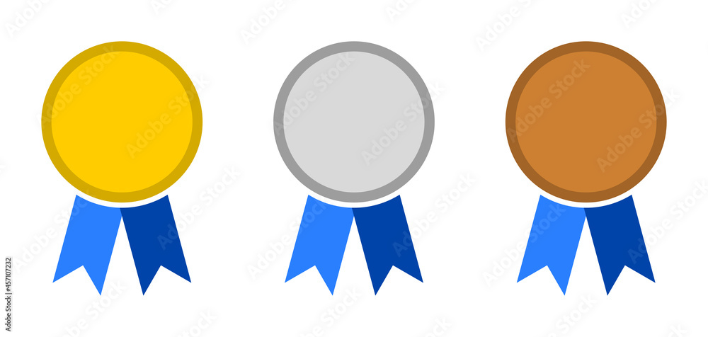 Medal Icon Set including Top Three 1st Gold 2nd Silver 3rd Bronze ...