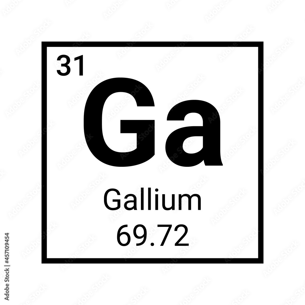 Gallium Element Symbol Gallium Material On The Periodic Table Stock