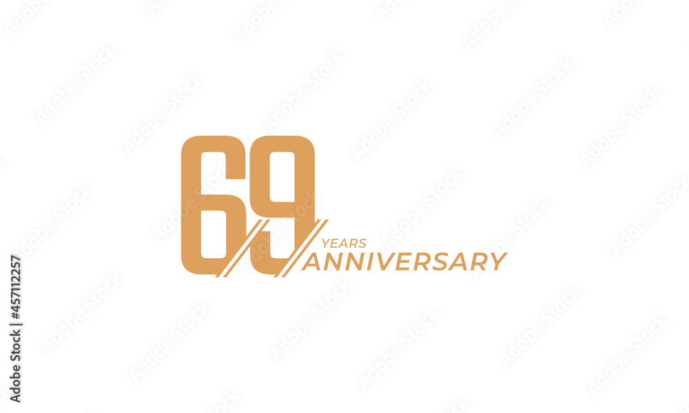 69 Year Anniversary Celebration Vector. Happy Anniversary Greeting ...